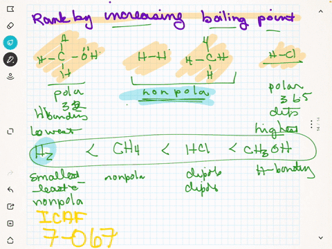 SOLVED:(a) Rank these molecules in order of increasing boiling point: (b) State your reason for ...
