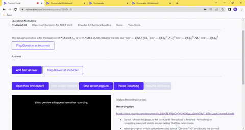 SOLVED:The data given below is for the reaction of NO and Cl2 to form ...