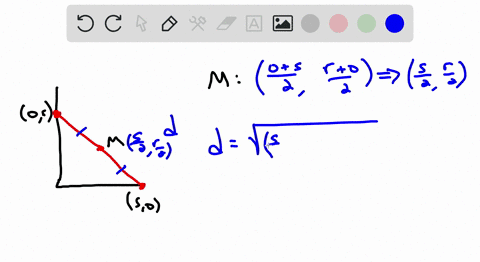 SOLVED:Show that the midpoint M of the hypotenuse of a right triangle ...