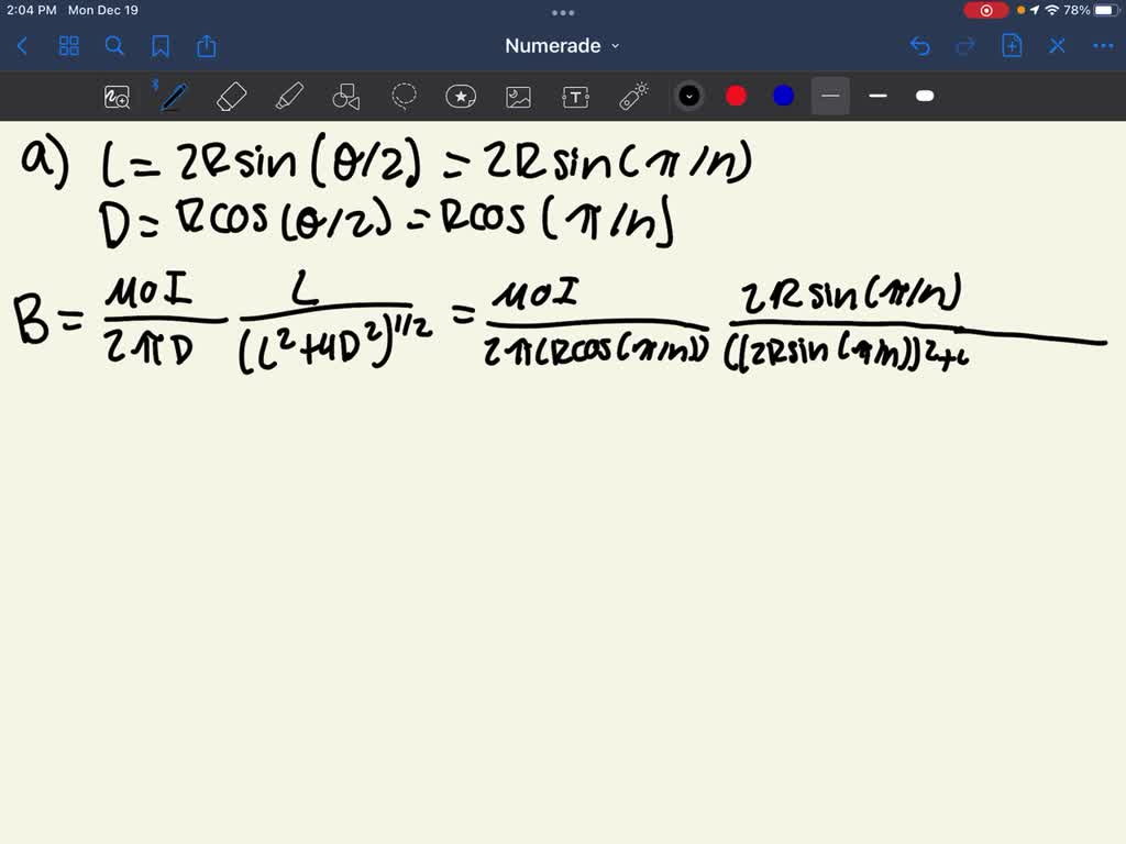 (III) A wire is bent into the shape of a regular polygon with n sides ...