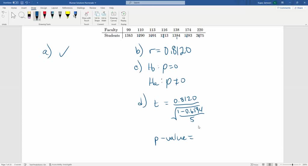 SOLVED:(a) Make an Excel scatter plot. What does it suggest about the population correlation ...