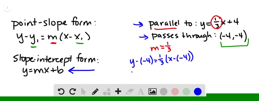 SOLVED:Use the point-slope formula to write an eq…