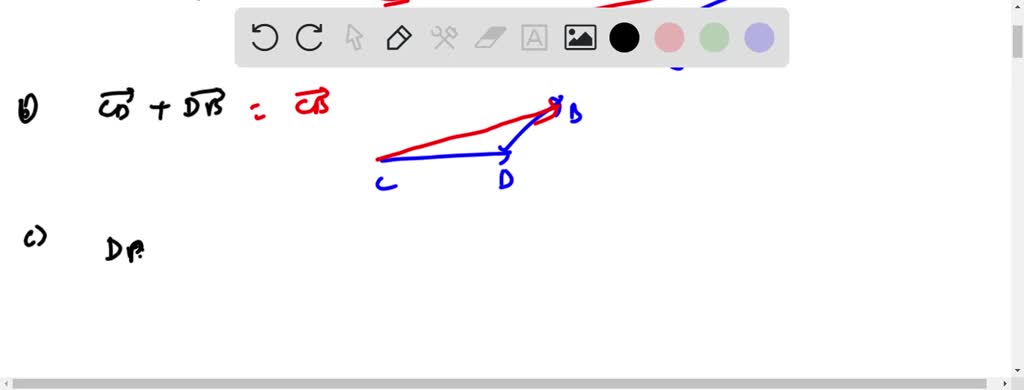 Write each combination of vectors as a single vector. (a) A⃗B⃗ + B⃗C⃗ ...