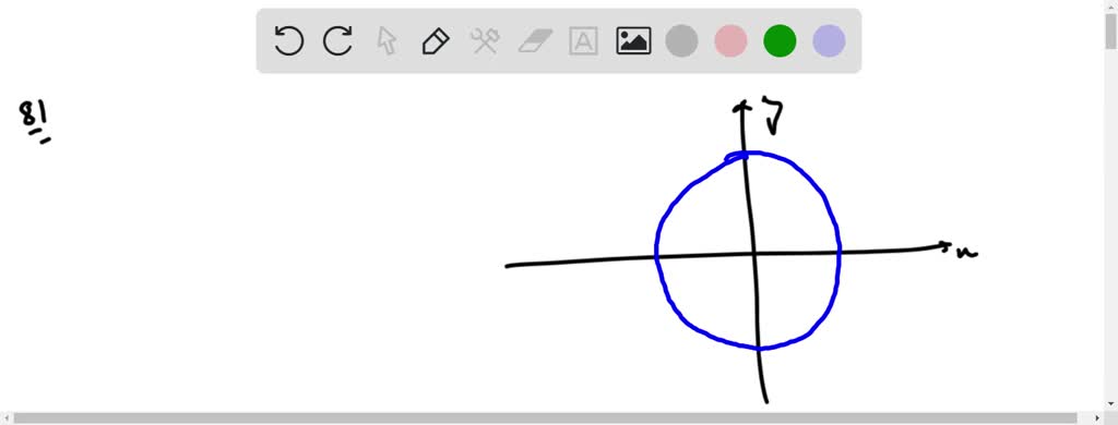 Use the circle shown in the rectangular coordinate system to solve. Find two angles, in radians ...