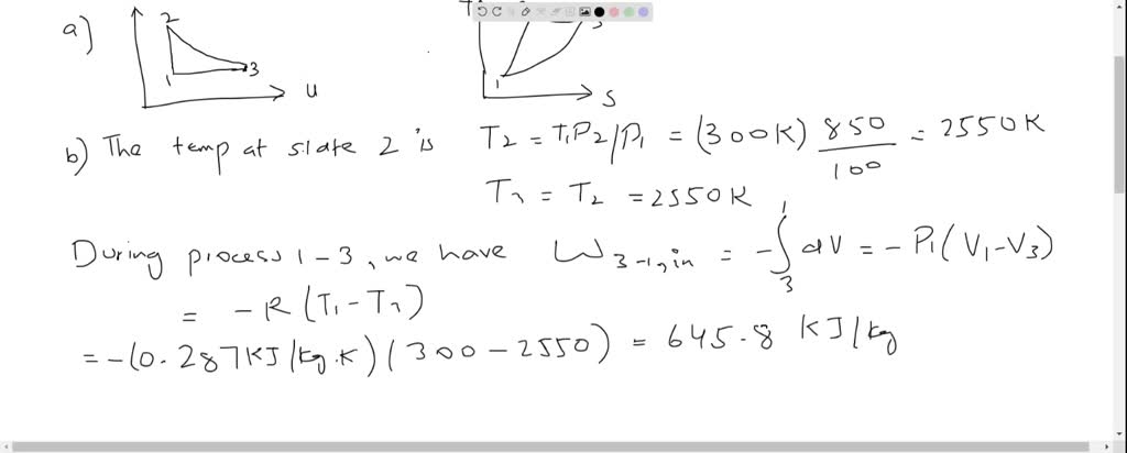 SOLVED:The pressure-specific volume diagram of the air-standard ...