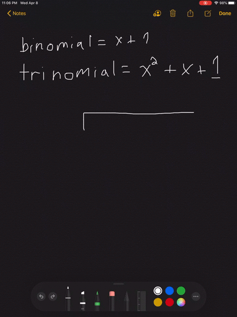 SOLVED:Open-Ended Write a binomial and a trinomial using the same variable. Divide the trinomial ...