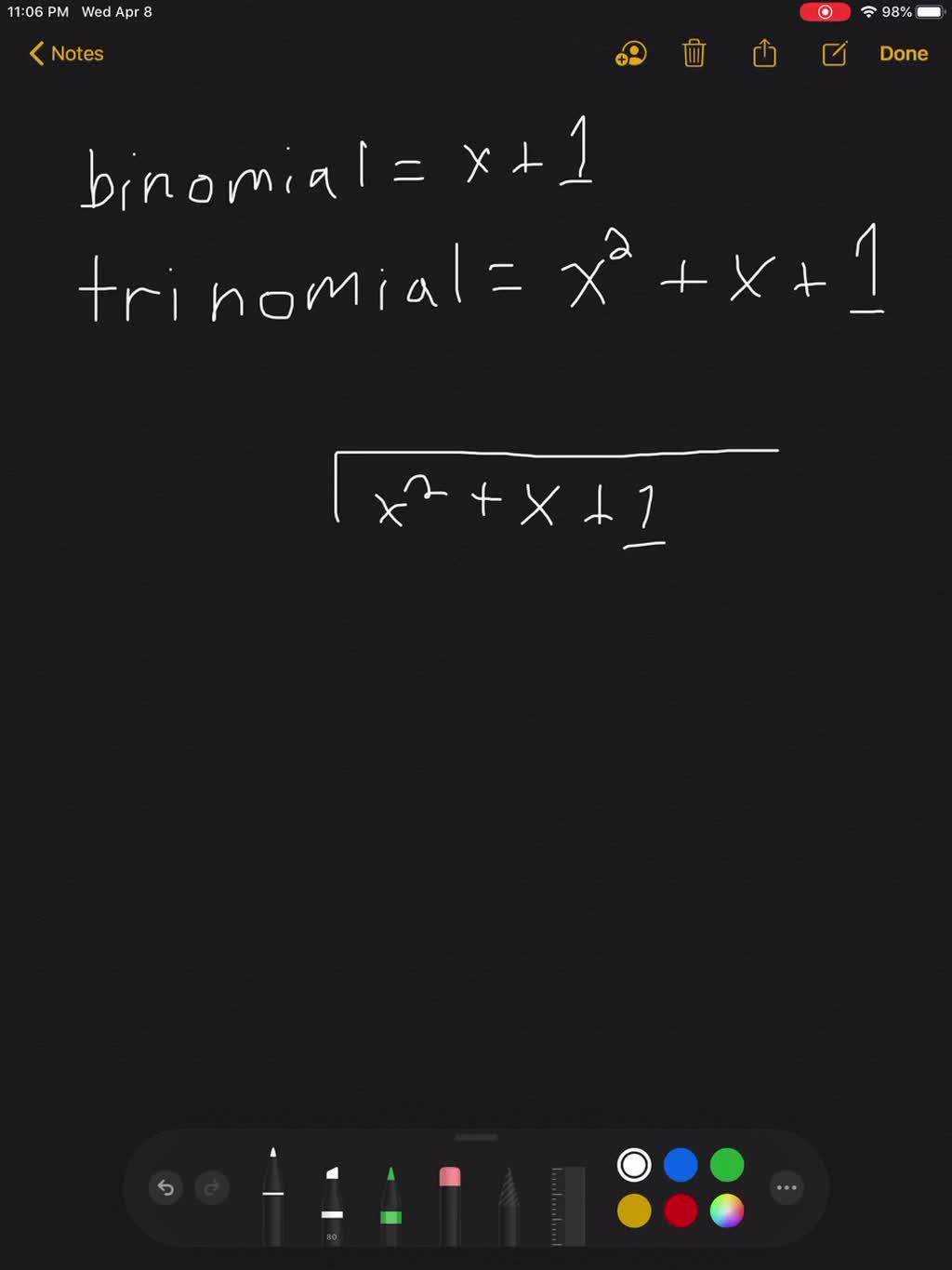 SOLVED:Open-Ended Write a binomial and a trinomial using the same variable. Divide the trinomial ...