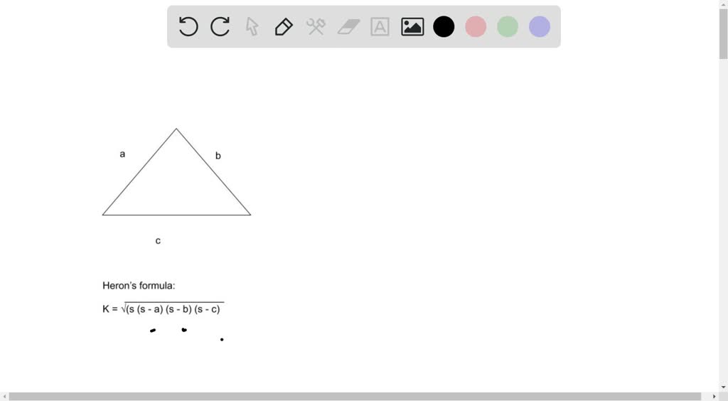 SOLVED:Heron's Formula is used to find the area of triangles. (a) ASA ...
