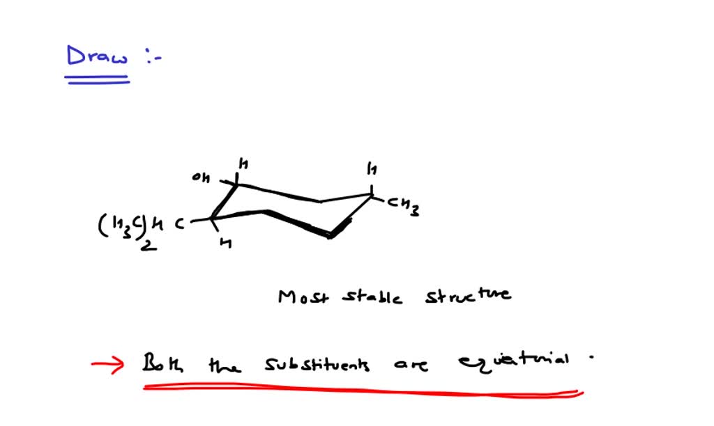 Draw the more stable chair conformation of menthol. | Numerade
