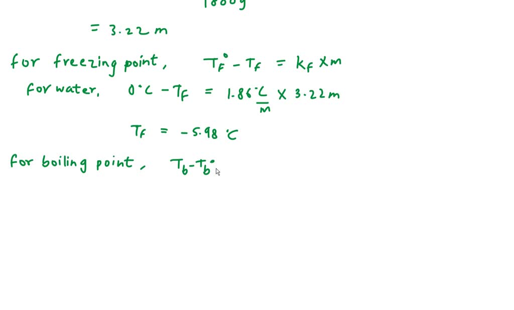 Calculate the freezing point and boiling point of each solution in ...