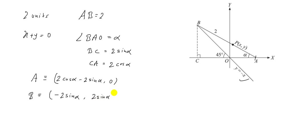 SOLVED:A line segment of length 2 a has one endpoint constrained to lic ...