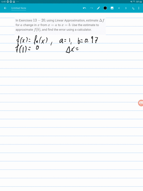 ⏩solved In Exercises 13 20 Using Linear Approximation Estimate Δf