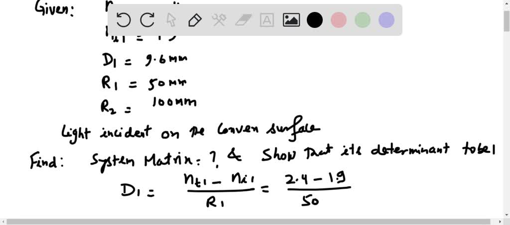 SOLVED: A positive meniscus lens with an index of refraction of 2.4 is ...