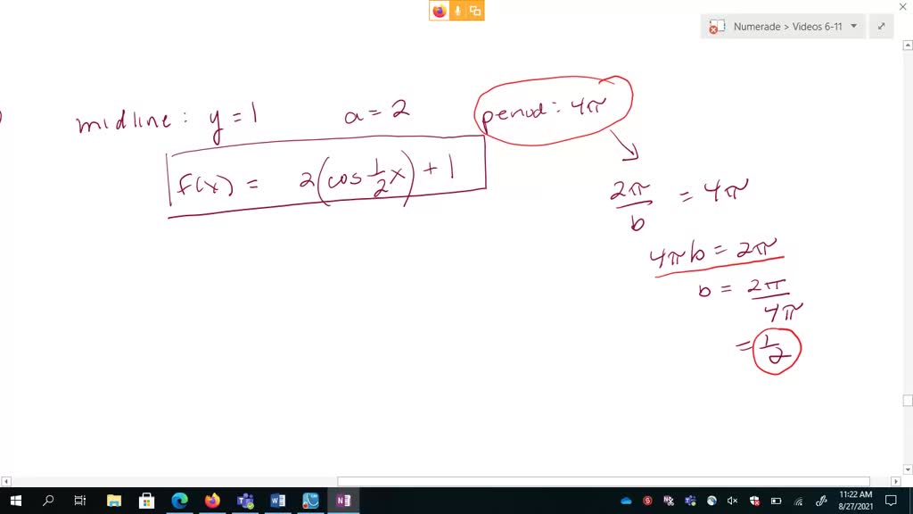SOLVED:For the graphs below, determine the amplitude, midline, and ...