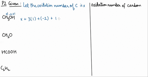 SOLVED: Find the oxidation number of carbon in the following compounds ...