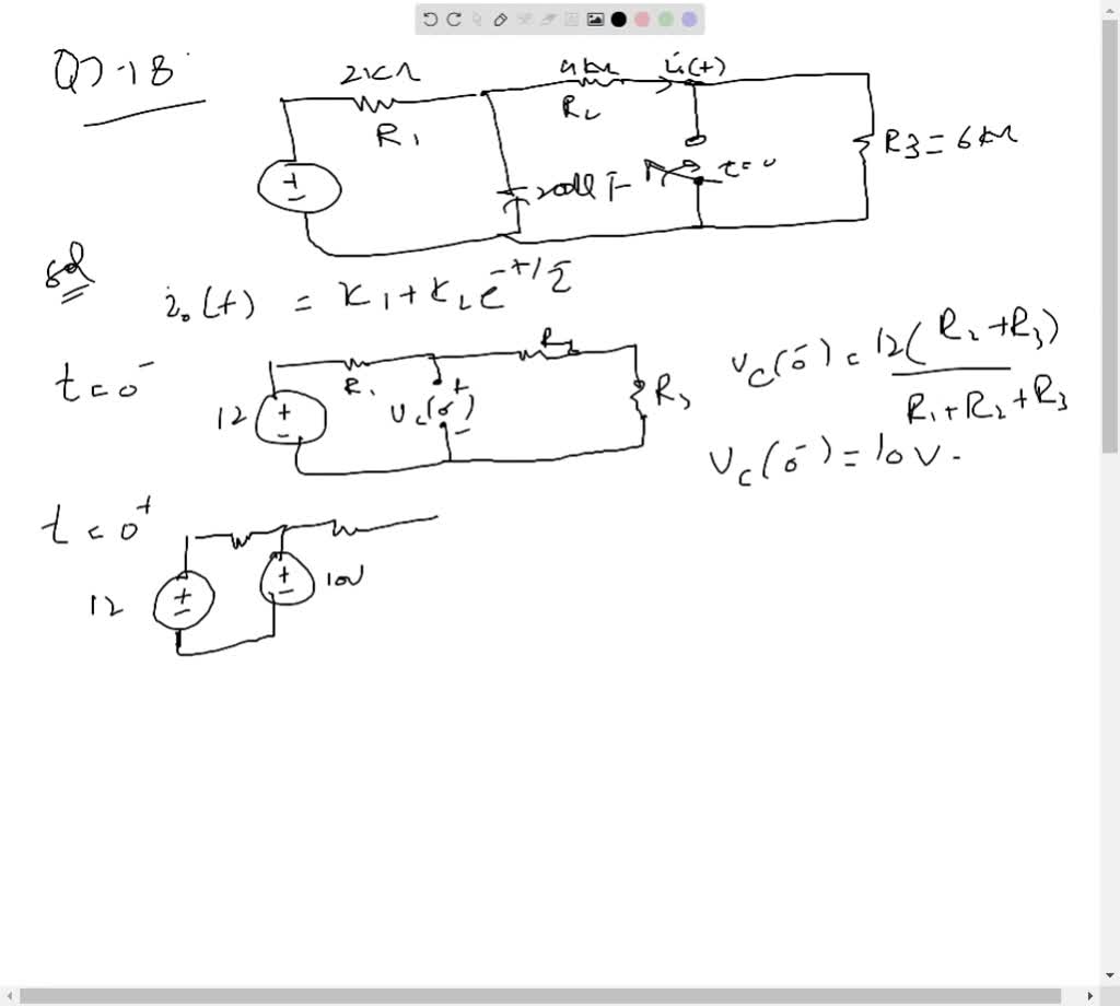 SOLVED:Use the step-by-step method to find vo(t) for t>0 in the network ...