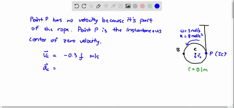 16-106. At a given instant, the cables supporting the pipe have the motions shown. Determine the ...