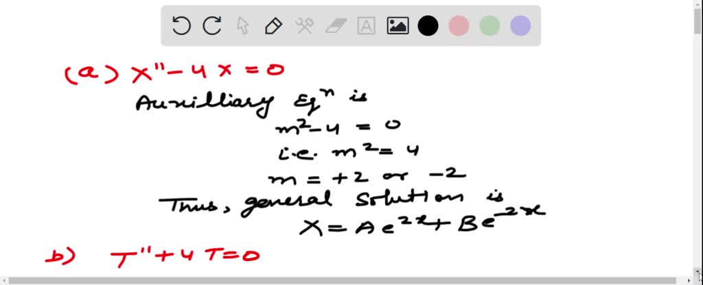 SOLVED:For each differential equation, (a) Find the complementary ...