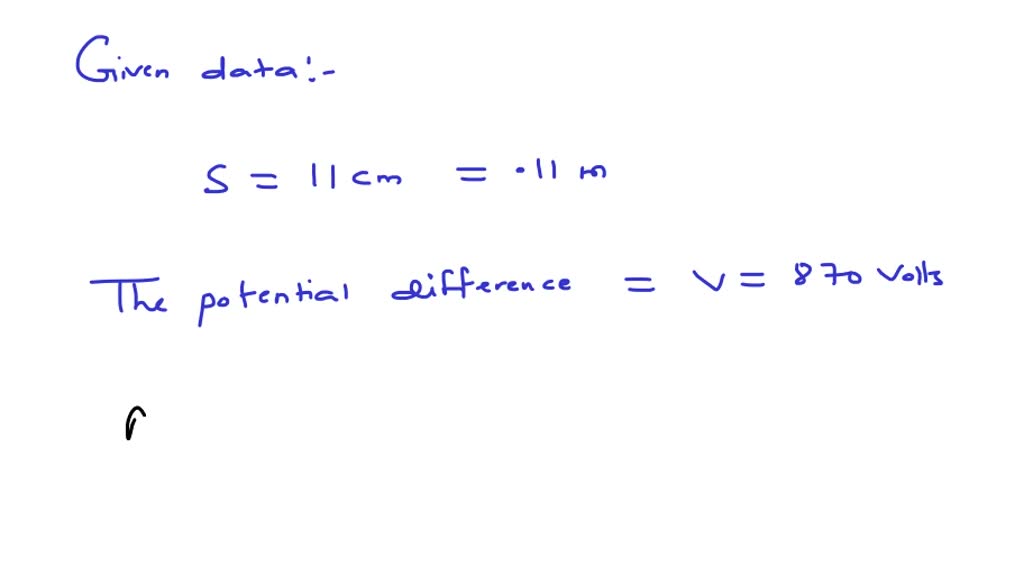 Two points A and B lie 11 cm apart in a uniform electric field, with ...