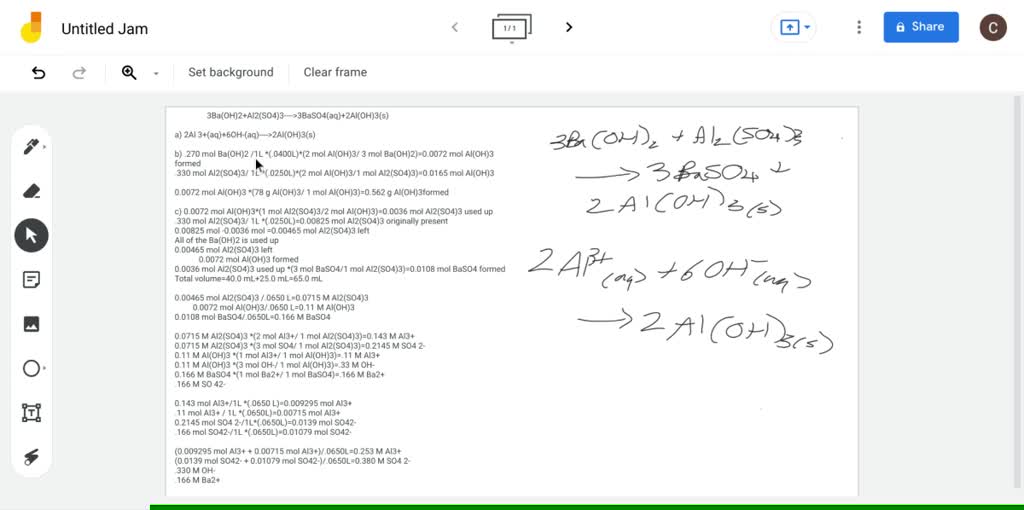 SOLVED:For each of the following combinations of solutions, determine the mass of barium sulfate ...