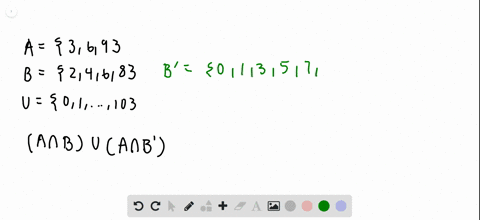 SOLVED:In Example 6, what set do you get when you calculate (A ∩B) ∪(A ...