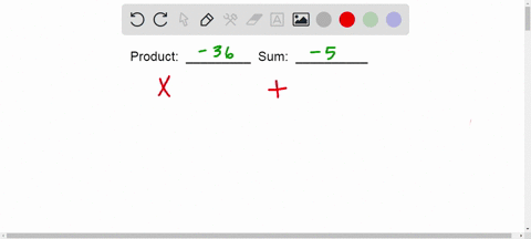 SOLVED:Fill in the chart by finding two numbers that have the given product and sum. The first ...