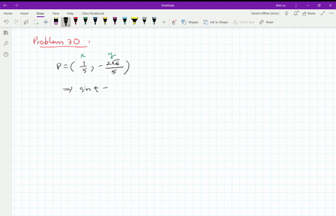 SOLVED:The terminal point P(x, y) determined by a real number t is ...