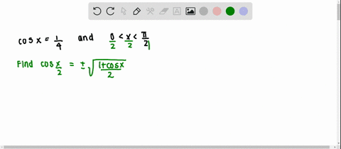 SOLVED:Use a half-number identity to find an expression for the exact value for each function ...