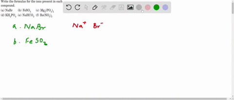 SOLVED:Write the formulas for the ions present in each compound. (a ...