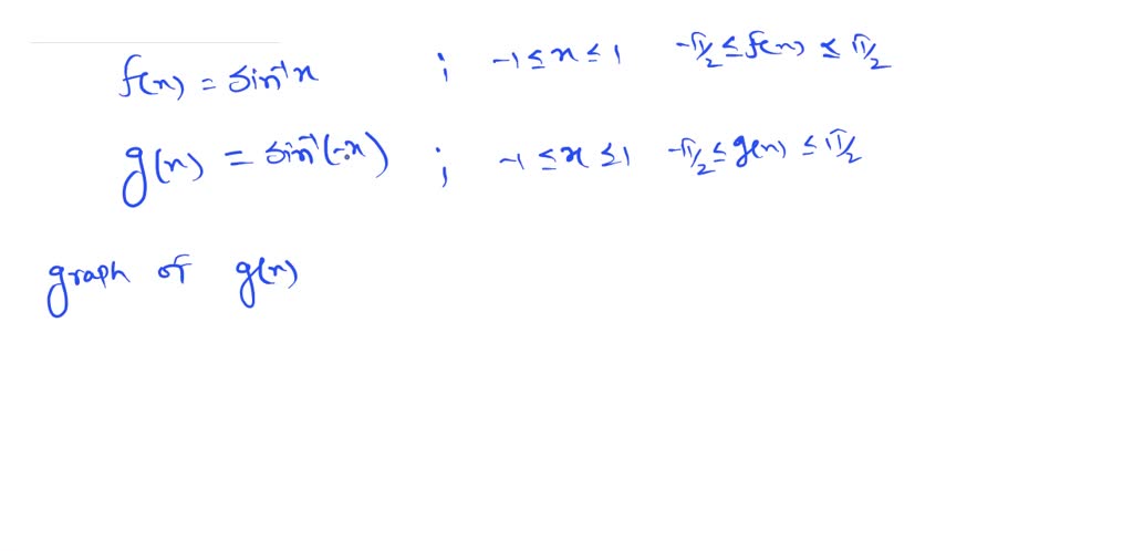 Compare the graph of the function with the graph of f(x)=arcsinx g(x)=arcsin(-x) | Numerade