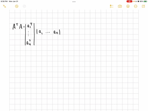 Let 𝐌=[ 𝐚 𝐛 𝐜 ], where the column vectors 𝐚, 𝐛, and 𝐜 are mutually perpendicular but don't ...