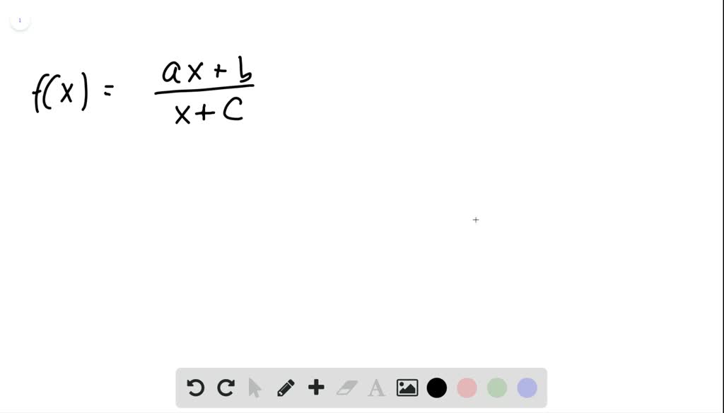 SOLVED:Find the inverse of rational functions of the form y=(a x+b)/(c ...