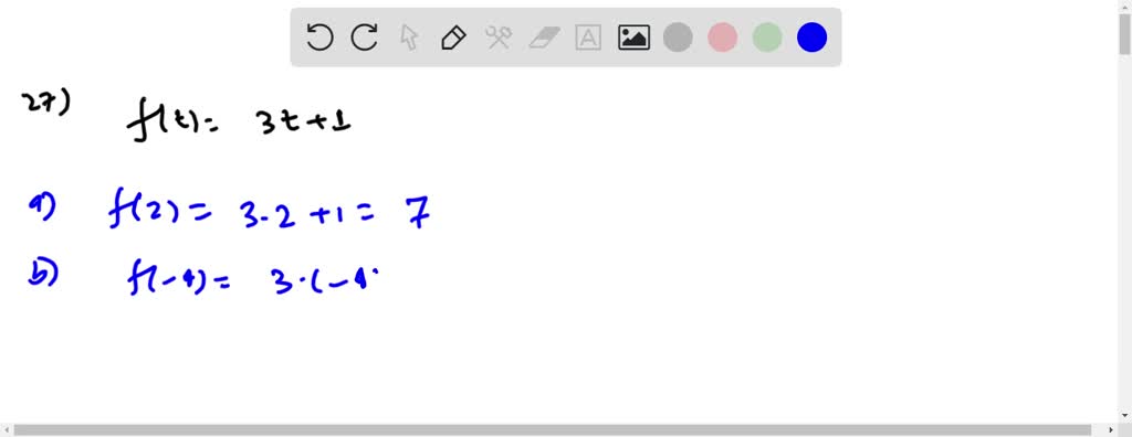 SOLVED:In Exercises 27-42 , evaluate the function at each specified value of the independent ...