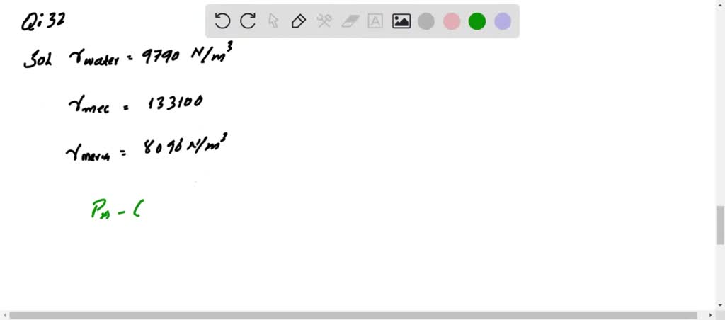 SOLVED: In Fig. P3.131 both flids are at 20^ C. If V1=1.7 ft / s and ...