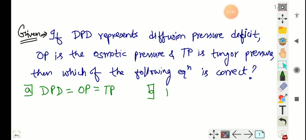 ⏩SOLVED:If DPD represents diffusion pressure deficit, O P is the ...