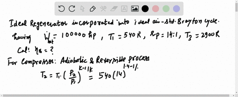 SOLVED:An ideal regenerator is incorporated into the ideal air-standard ...