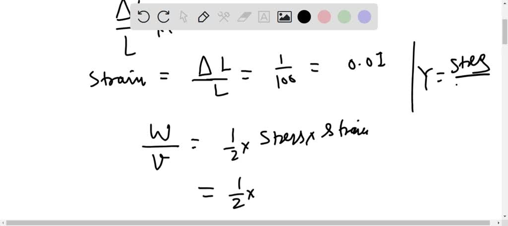 SOLVED:The work per unit volume to stretch the length by 1 % of a wire ...