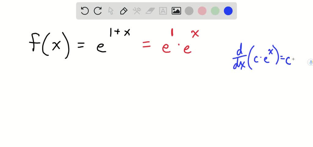 SOLVED:Find the derivatives of the functions. Assume that a, b, c, and k are constants. f(x)=e^1+x