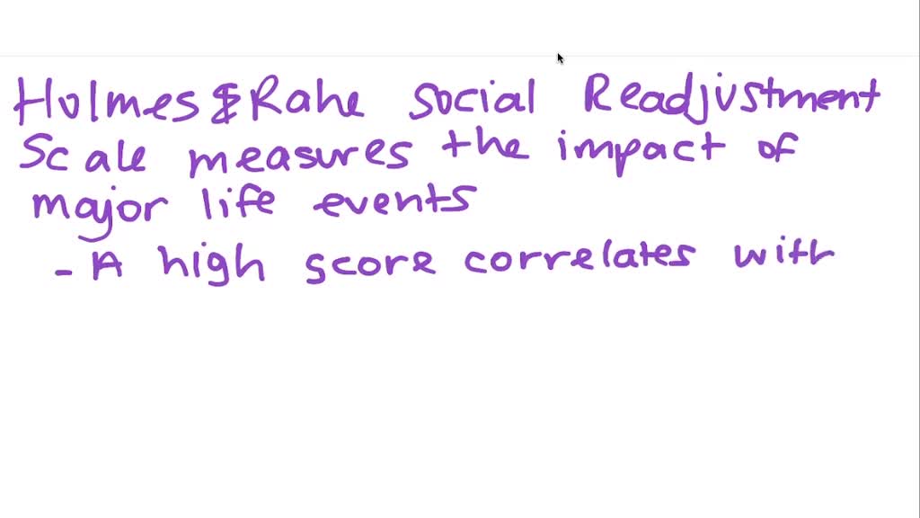 SOLVED:The Social Readjustment Rating Scale constructed by Holmes and ...