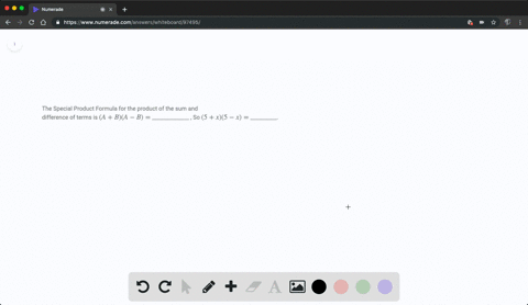 SOLVED:The Special Product Formula for the "product of the sum and ...