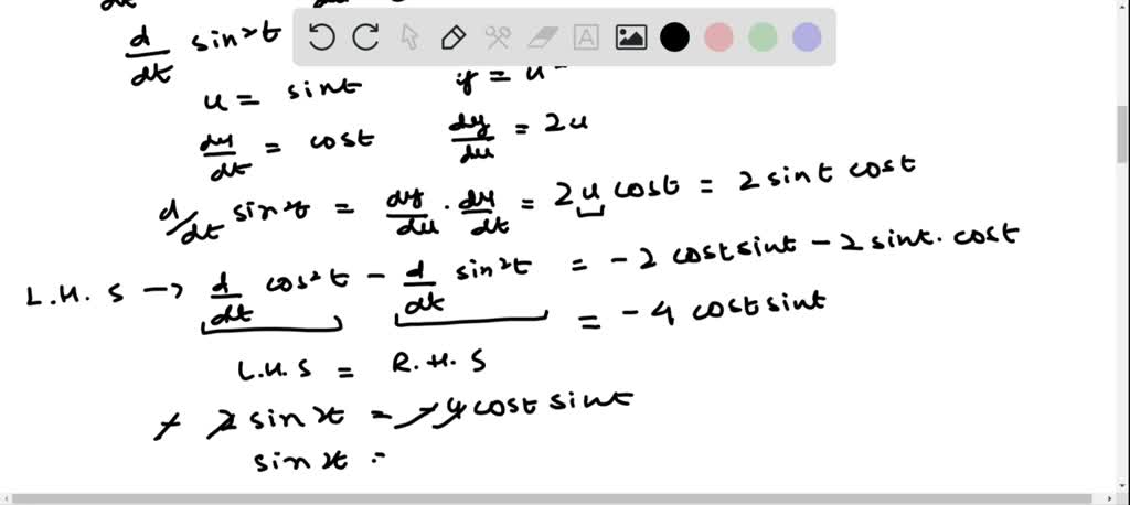 SOLVED:a. Differentiate both sides of the identity cos2 t=cos^2 t-sin^2 ...