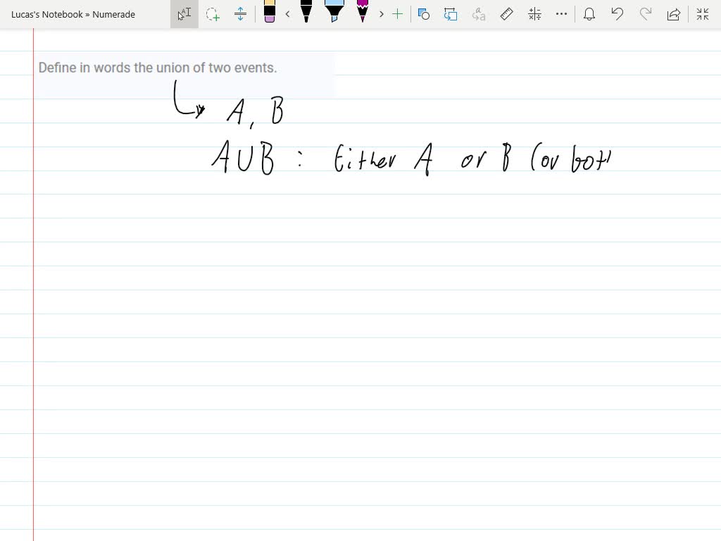 SOLVED:Define in words the union of two events.