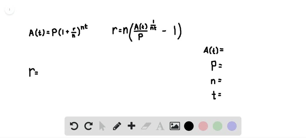 SOLVED:For the following exercises, use the compound interest formula, A(t)=P(1+(r)/(n))^n t Use ...