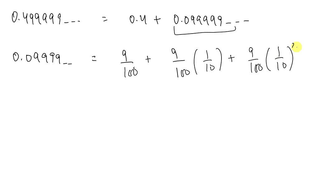 Solved Write The Given Decimal As An Infinite Series Then Find The Sum Of The Series And