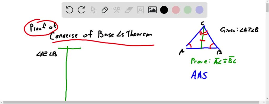 SOLVED:PROVING A THEOREM Prove the Converse of the Base Angles Theorem ... SOLVED:PROVING A THEOREM Prove the Converse of the Base Angles Theorem ...