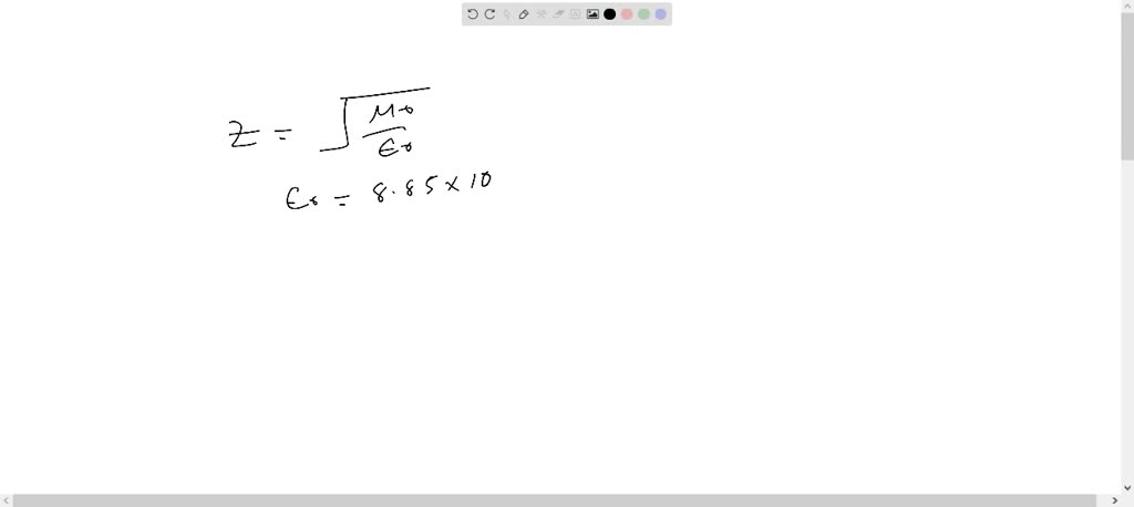 SOLVED:Show that the intrinsic impedance of free space, defined as E ...