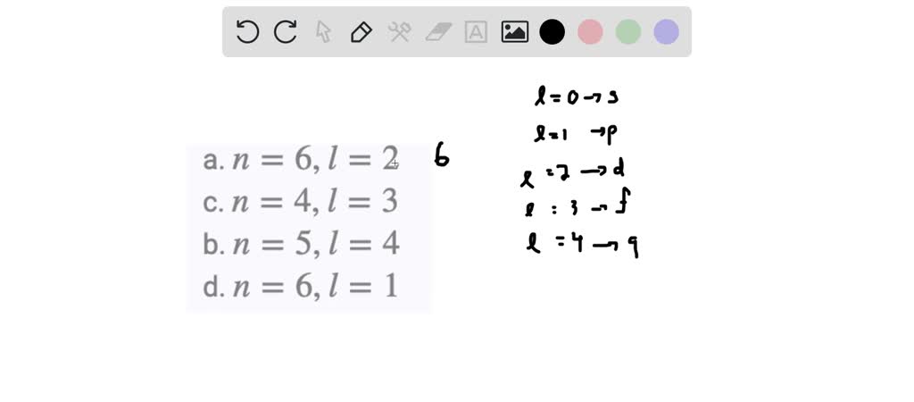 SOLVED:Give the notation (using letter designations for l ) for the ...