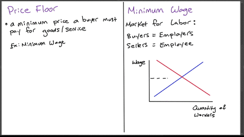 SOLVED:An example of a price floor is a. minimum wages. b. rent ...