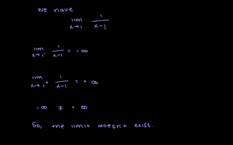 SOLVED:In Exercises 5 and 6, explain why the limits do not exist. limx ...