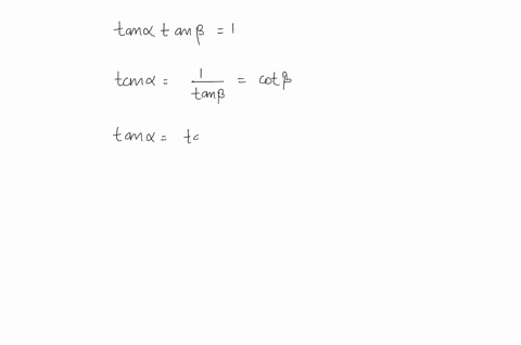 ⏩SOLVED:Prove that the equations are identities. If tanαtanβ=1 and ...